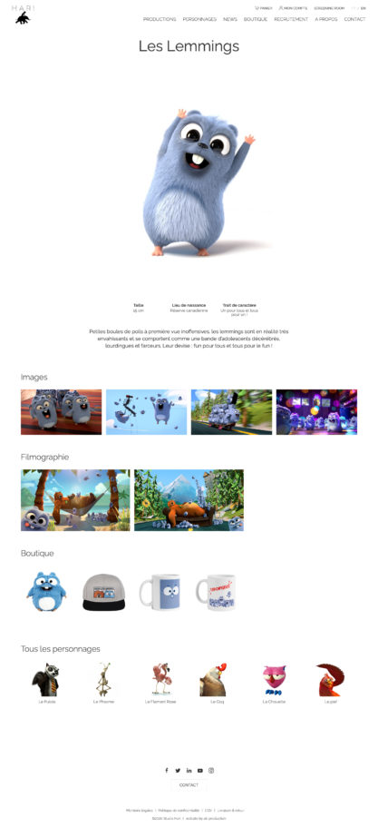 Studio Hari – akiprod > création site web