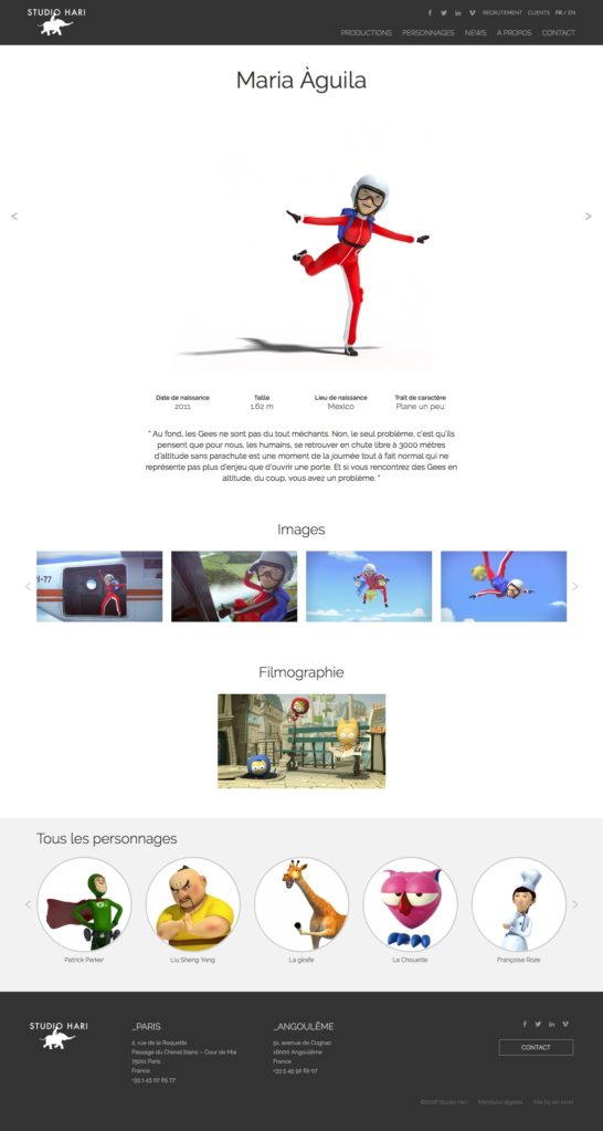 Studio Hari – aki production > création site web