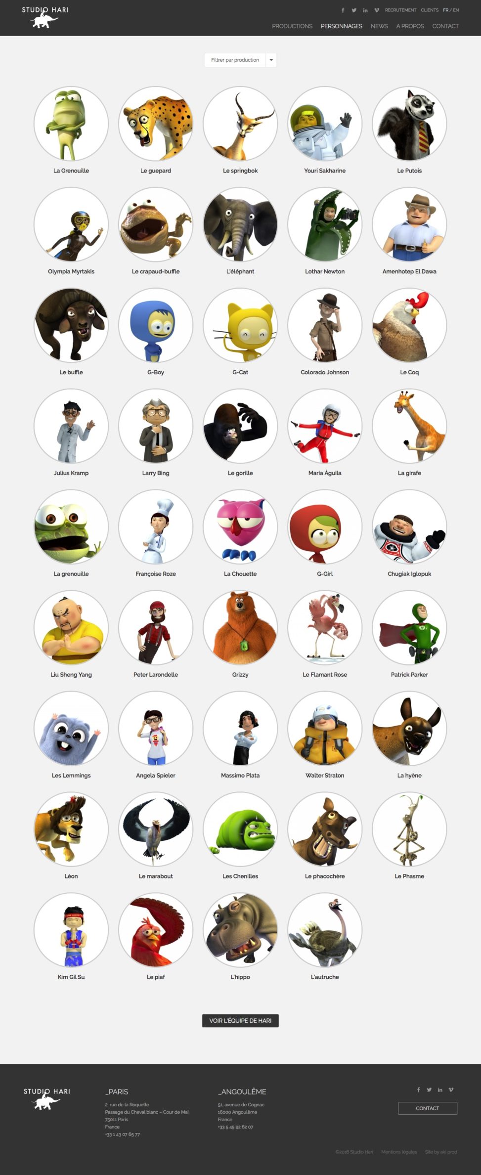 Studio Hari – aki production > création site web