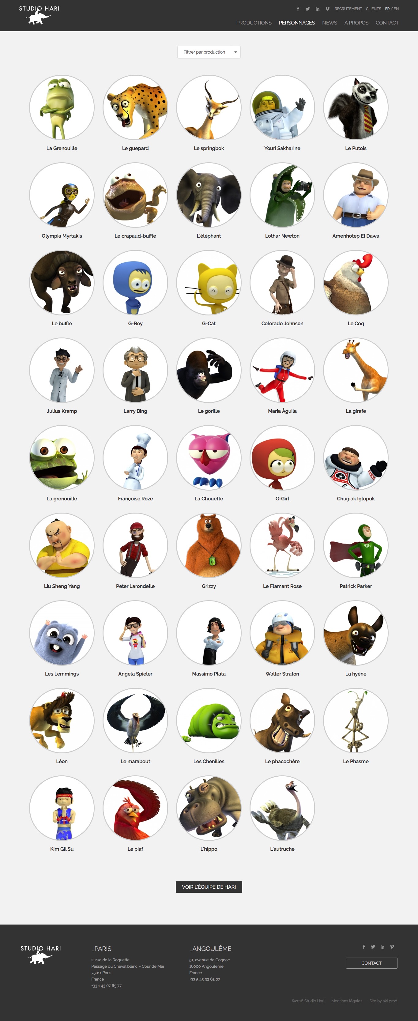 Studio Hari – aki production > création site web