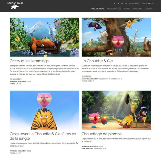 Studio Hari – aki production > création site web